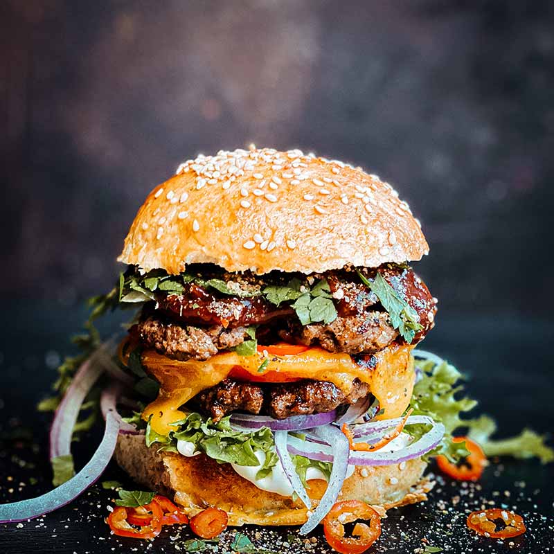 Hot Double Beef Cheese Lady Burger - Burger Fritz